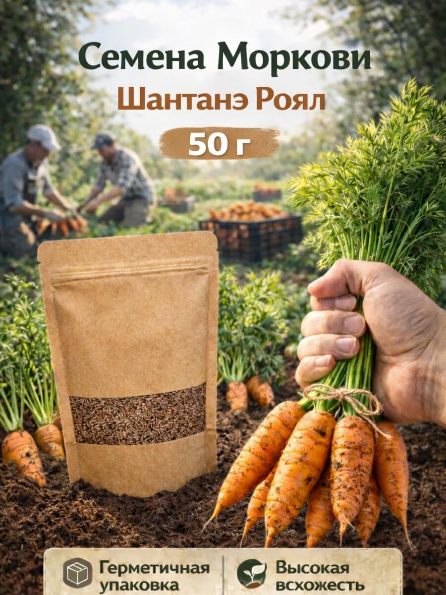 Семена моркови Шантанэ Роял 50 г большой пакет урожайный сорт высокая всхожесть