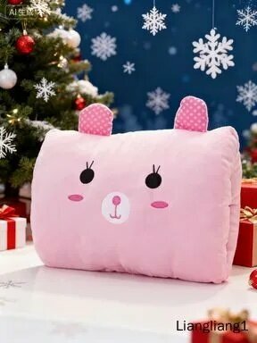 Подушка анатомическая розовая 20x30 см из пены Poly Refine для сна и отдыха