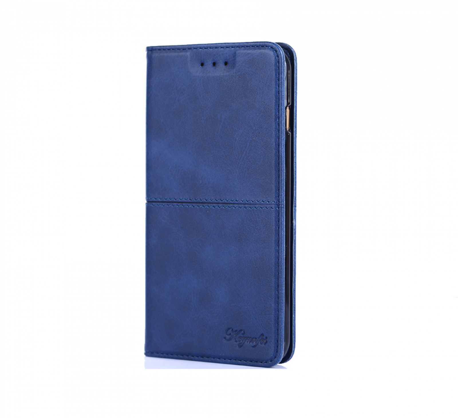 Чехол-книжка MyPads для iPhone 12 Pro Max из качественной импортной кожи с магнитной крышкой, ретро синий