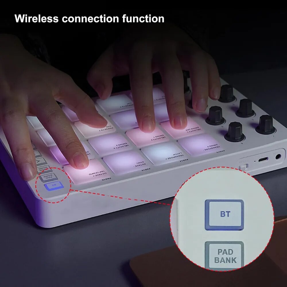 M-VAVE SMC-PAD Белый MIDI-контроллер для музыкантов и продюсеров — фото 1