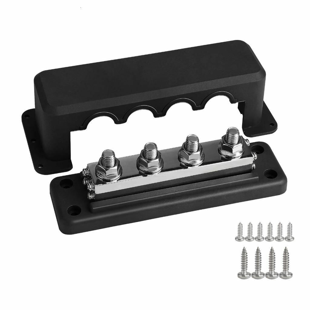 Распределительная шина на 4 поста, 600 А, Черный