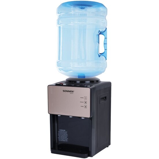 Кулер для воды Sonnen TSE-03BBP, настольный, нагрев/охлаждение электронное, 3 крана, черный/бежевый, 455751
