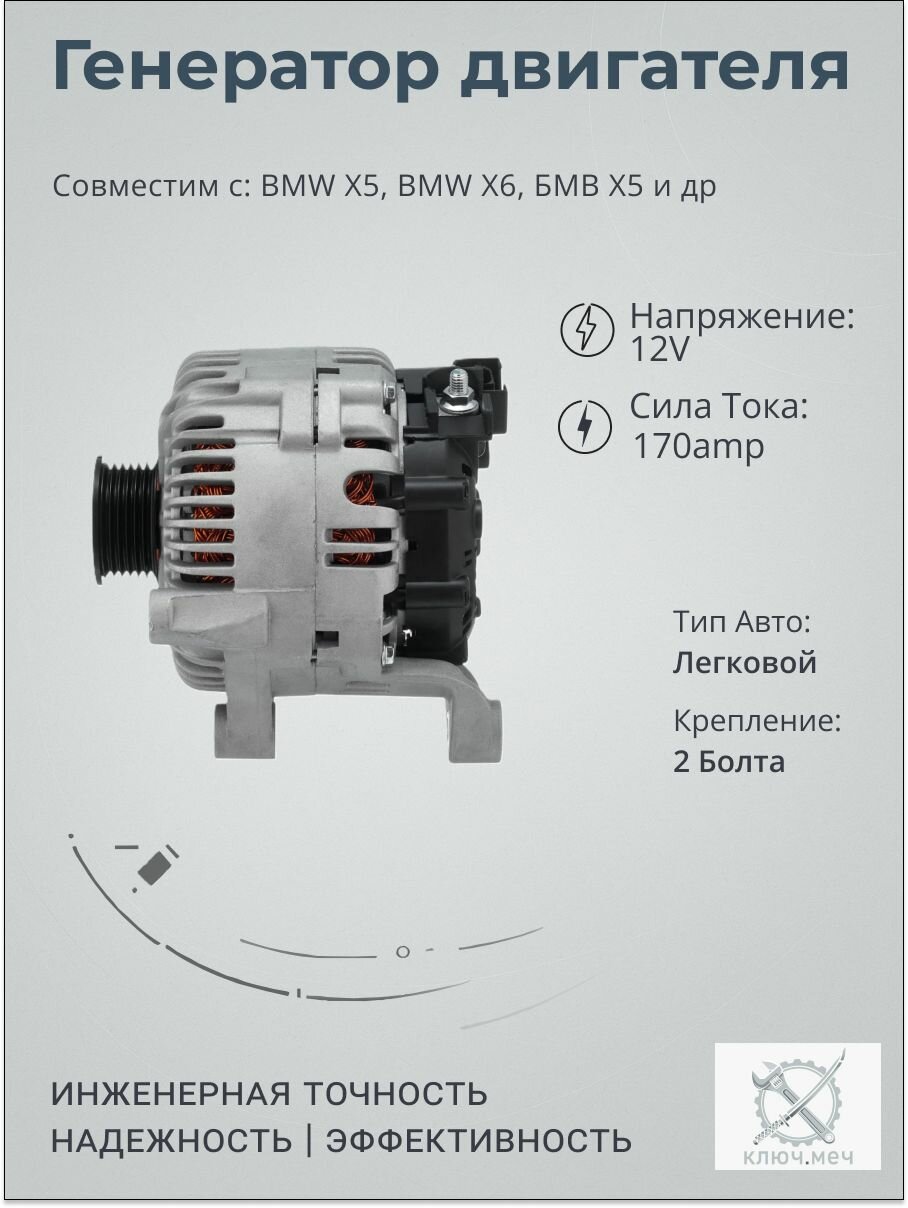 Генератор для BMW X5, BMW X6, БМВ X5