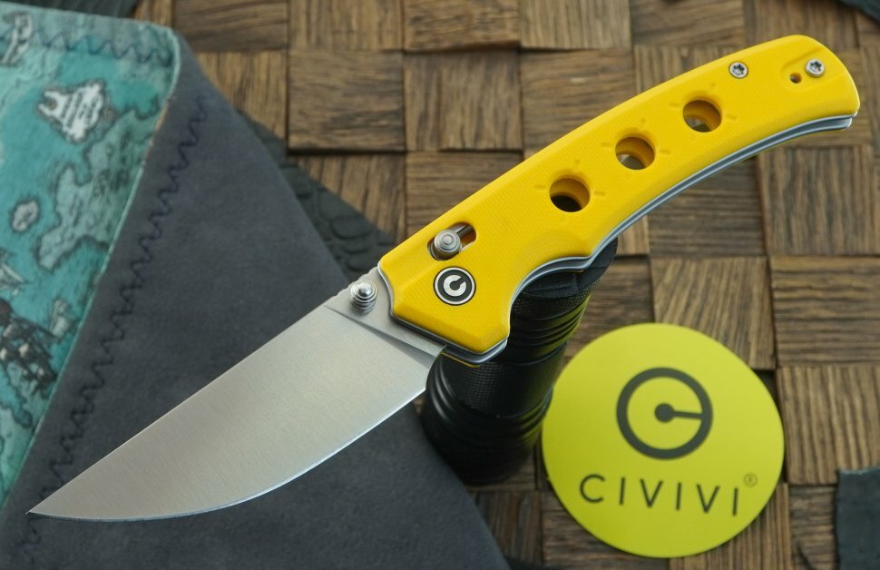 Складной нож Civivi Noctis, сталь Nitro-V, S, рукоять желтый G-10