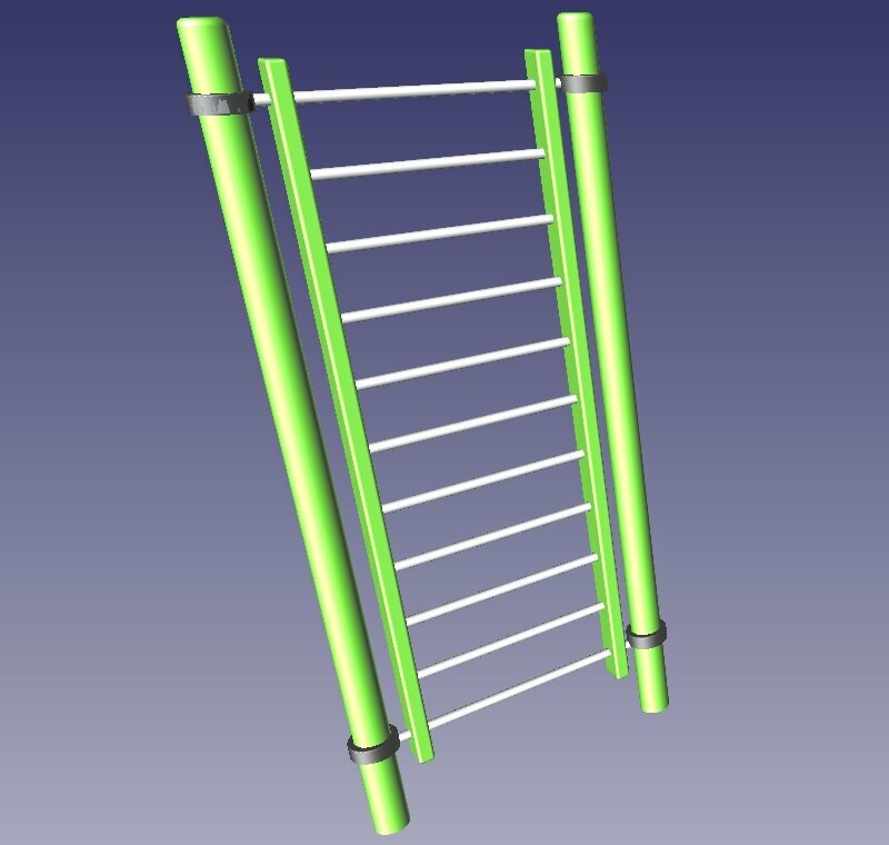 Шведская стенка уличная тросет диаметр 76 мм бетонируемая в грунт