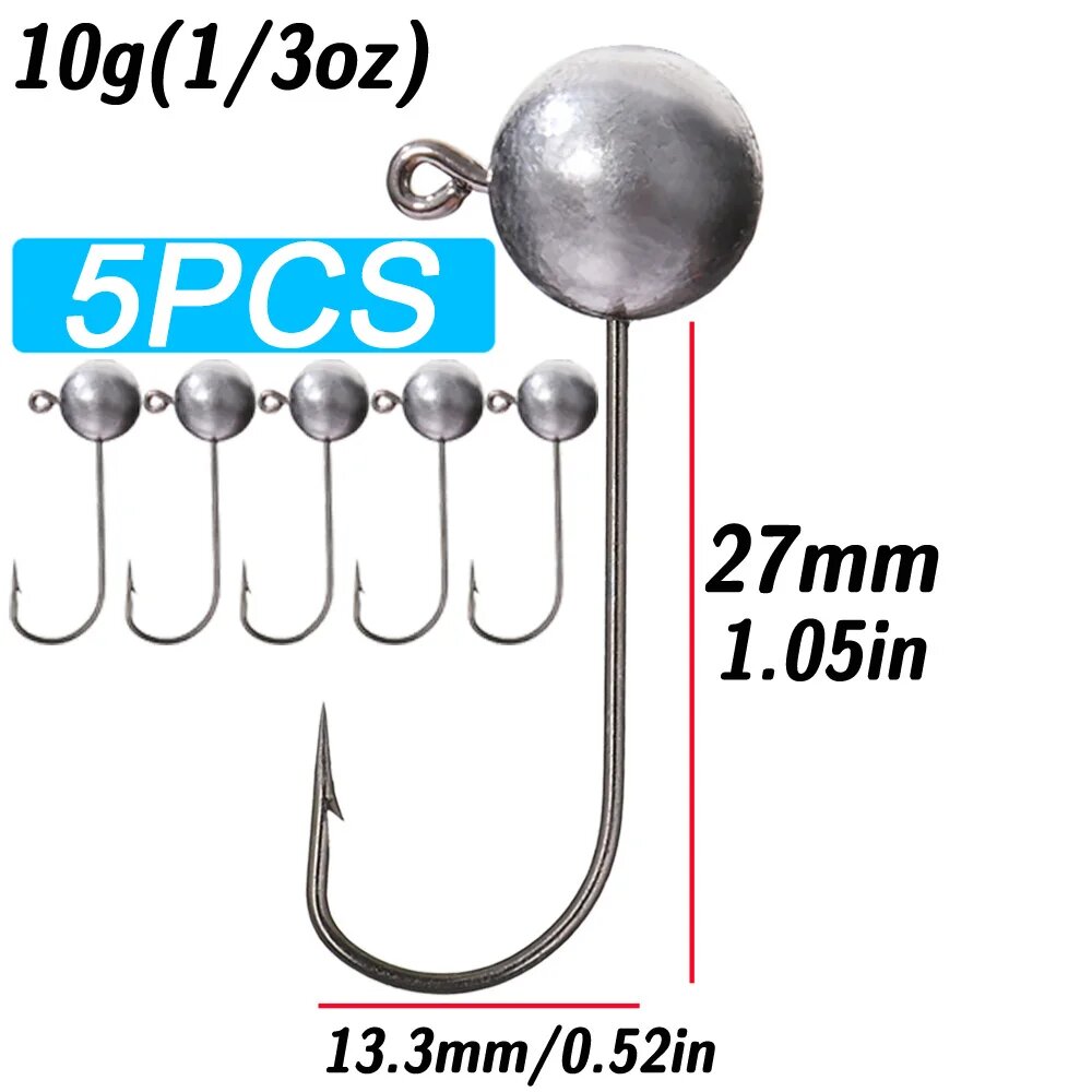 5-20 шт. металлические крючки с джиг-головкой, 1 г, 5 г, 7 г, 10 г, шариковый хвостовик, колючий корень Ned Rig, комплект мягких приманок для рыбалки, снасти Pesca, снасть, карповый рыболовный крючок