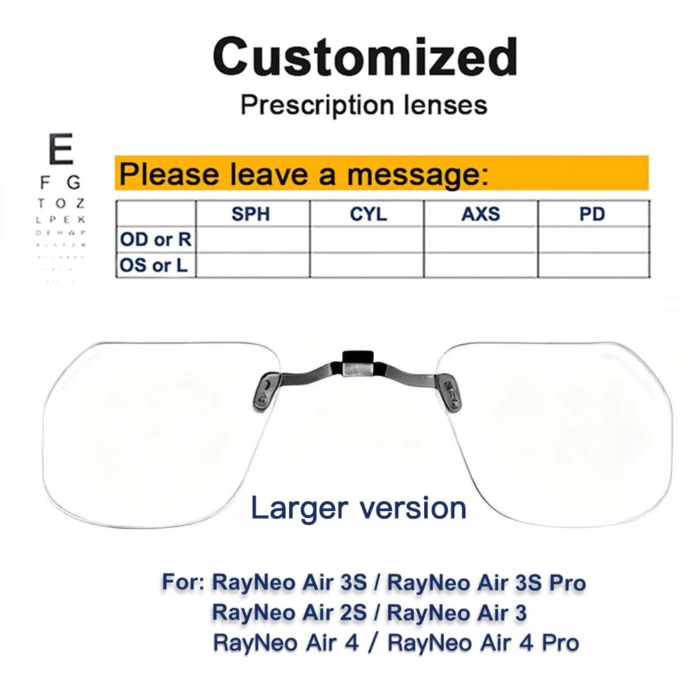 Индивидуальные линзы Larger для RayNeo Air 3S/Pro/Air 3/4