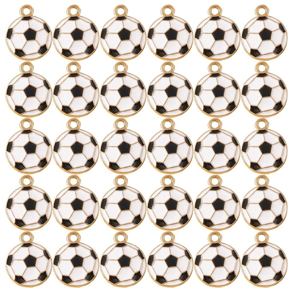 Футбольные шармы из сплава, 30 шт, Черный