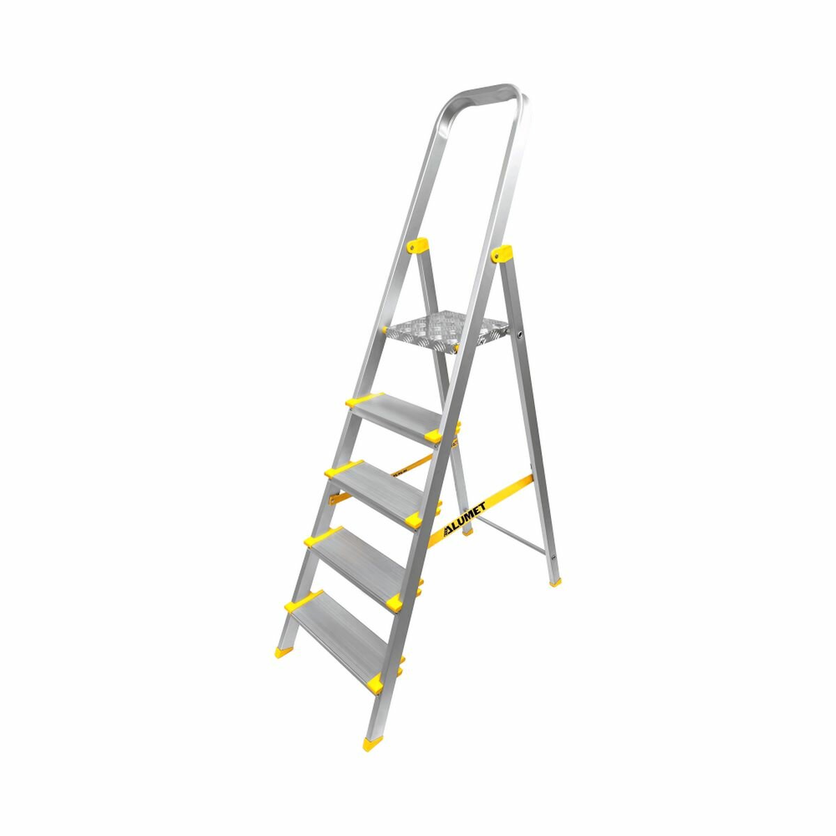 Стремянка С Анодированным Покрытием Alumet Серии As 5 Широких Ступеней, Рабочая Высота 3.02 М, Нагрузка 150 Кг.