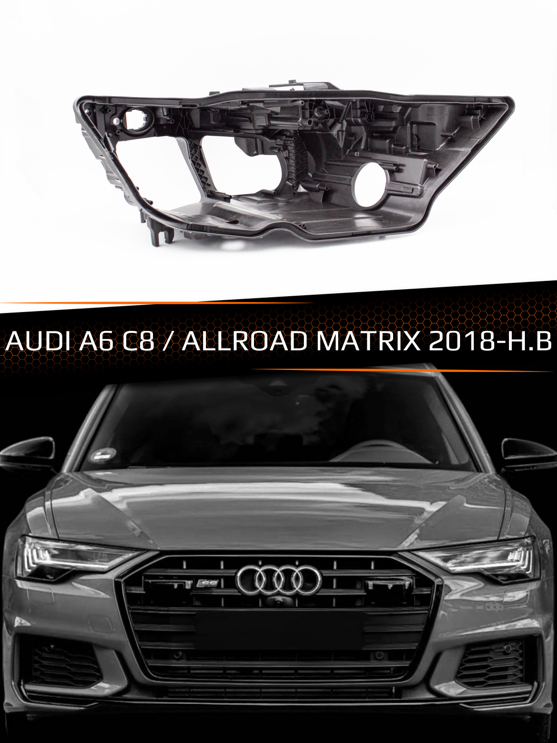 Корпус фары AUDI A6 C8 / ALLROAD MATRIX (2018-н. в.) (правый)