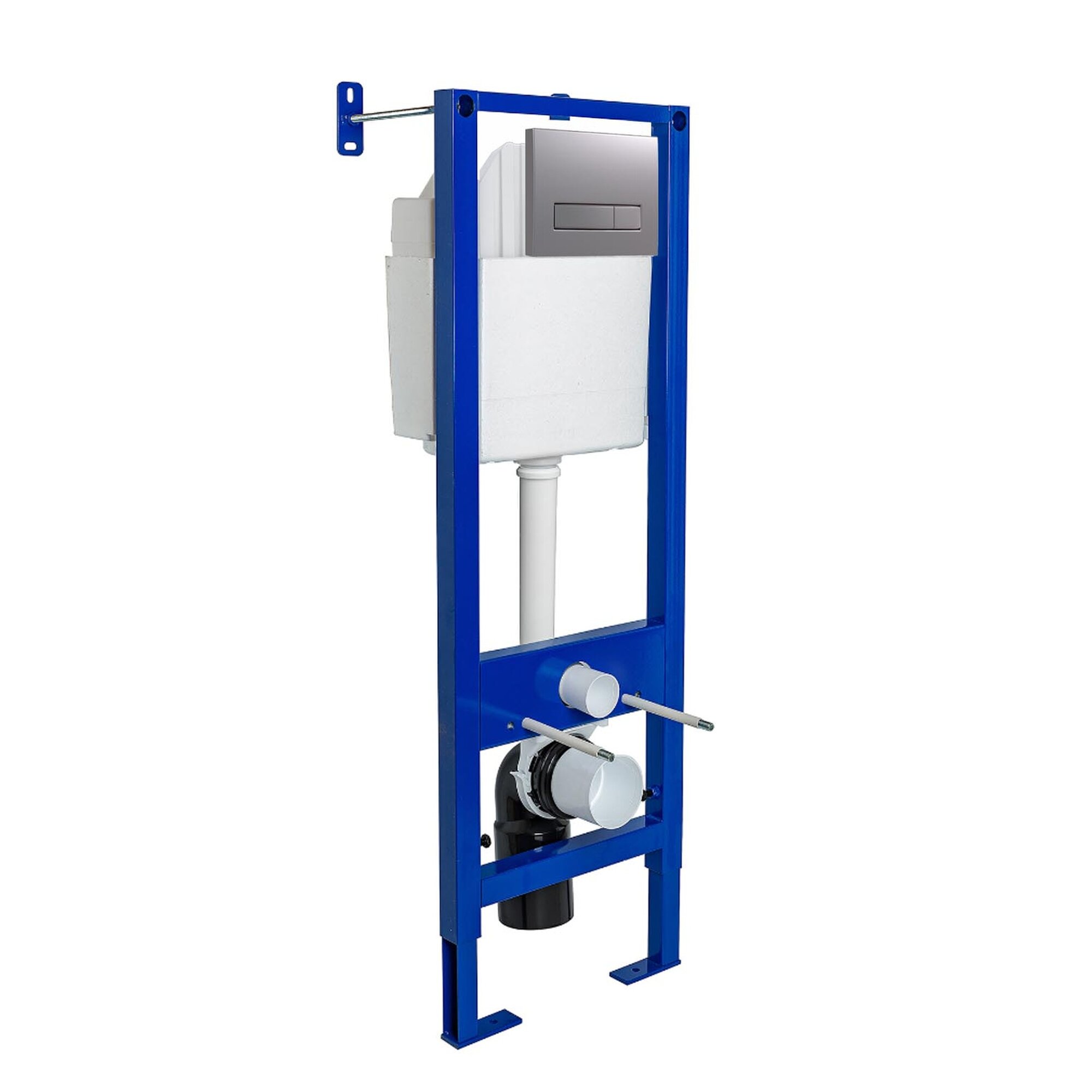 Инсталляция для скрытого монтажа унитаза "Atom Line" 410 кнопка матовый хром