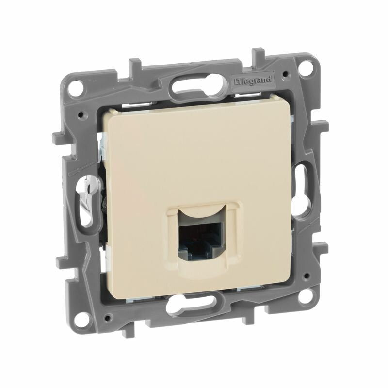 Розетка компьютерная 1-м СП Etika RJ45 кат.5E UTP механизм сл. кость IEK 672341