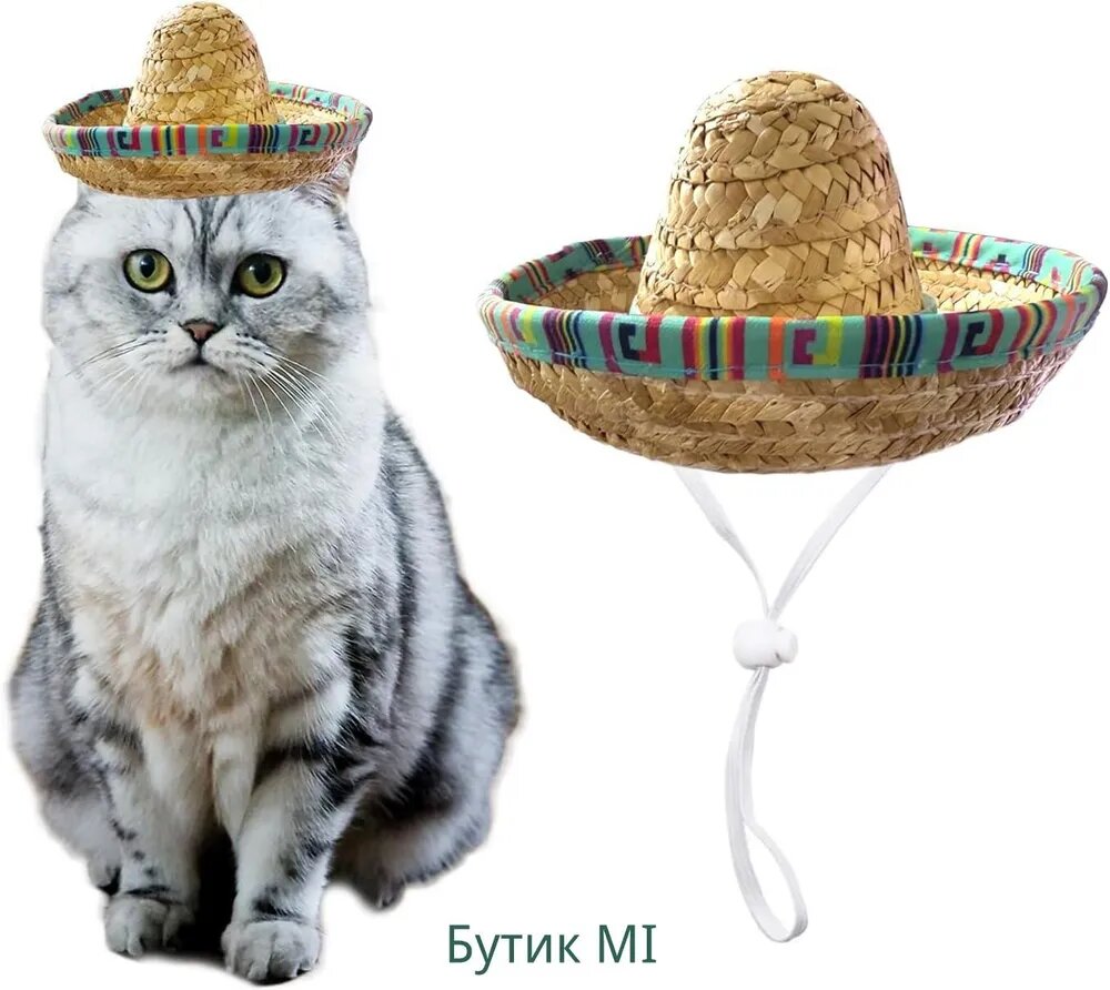 Кошачья соломенная шляпа, домашняя соломенная шляпа для кошек из Китая