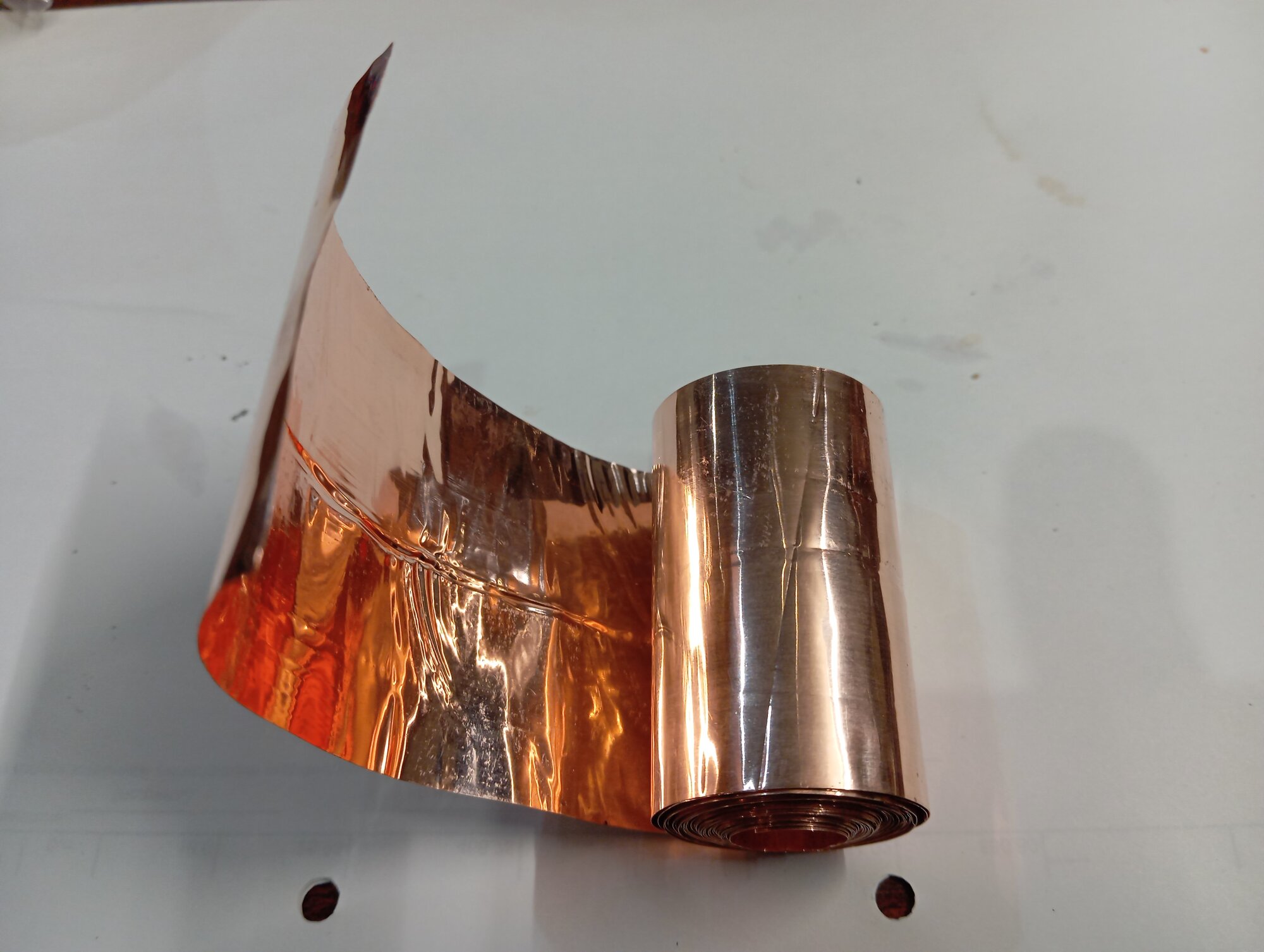 Медная фольга. для творчества. рыболовных блесен мормышек и тд. 0.1 мм *60 мм*3 метра вес 150 грамм.