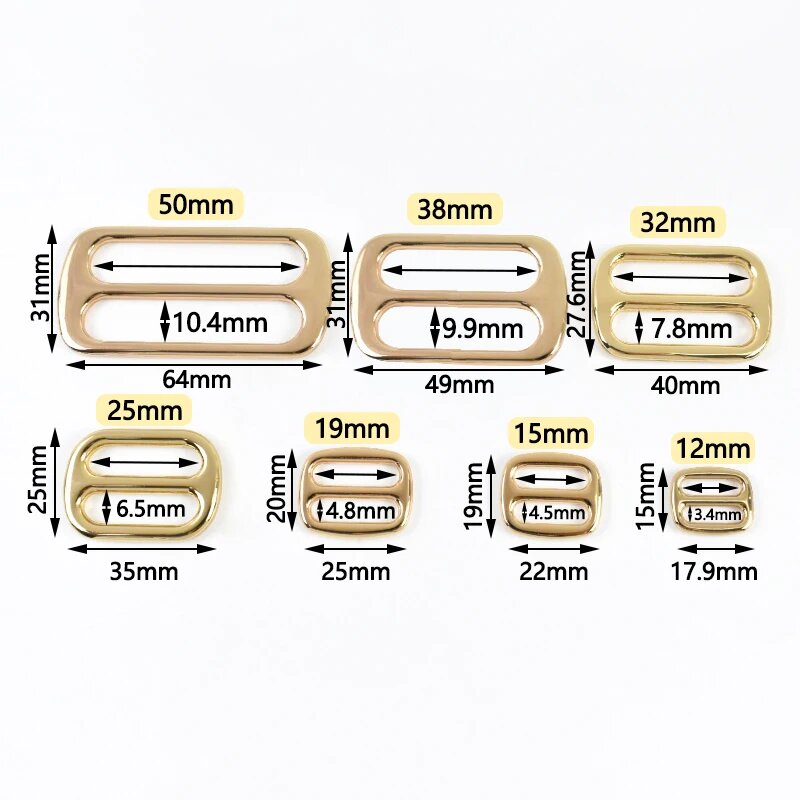 Регулируемые пряжки металлические 19 мм LightGold