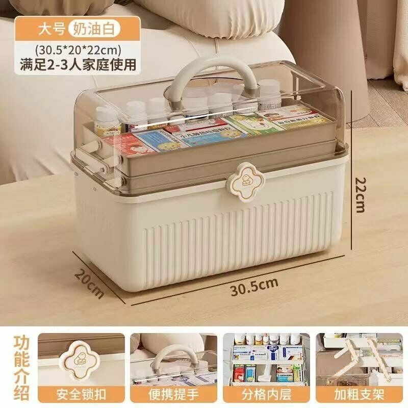 Аптечка домашняя большая контейнер органайзер для хранения лекарств и медикаментов дома пластиковый с крышкой, 26 л