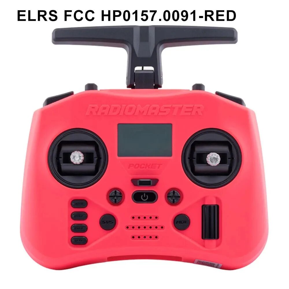 RadioMaster Pocket Crush, компактный радиопередатчик 2.4 ГГц 16 каналов, поддержка ExpressLRS, складная антенна, для управления RC моделями.