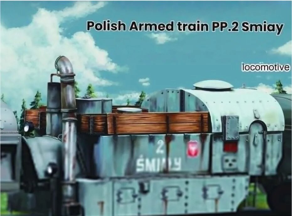 QW 09003 1/72 Польский храбрый бронированный поезд P.P. 2 Локомотив