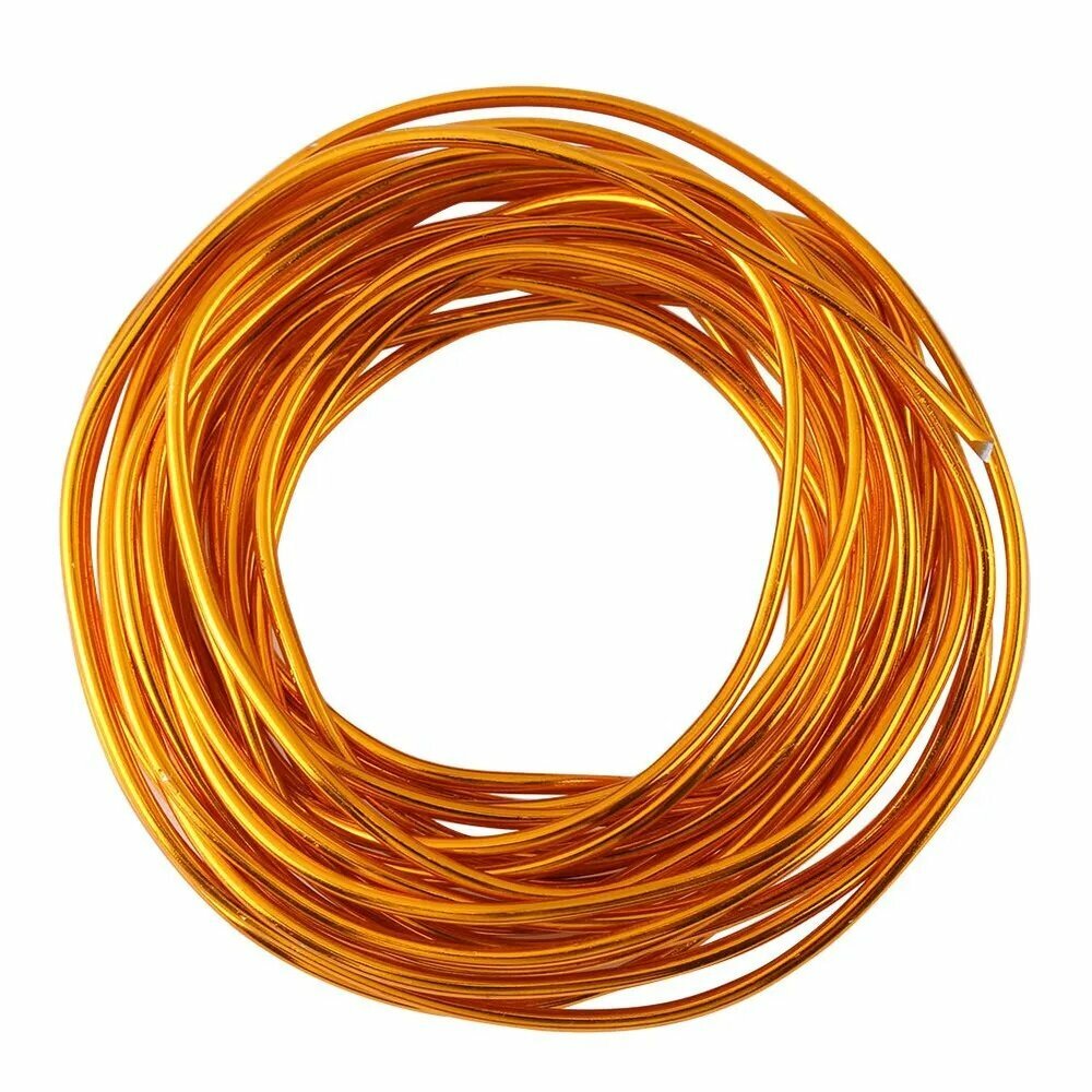 Цветная алюминиевая проволока 2мм для DIY, 5м/рулон, золотистый цвет, для творчества и рукоделия
