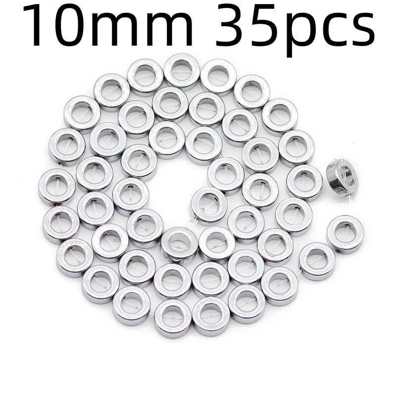 Бусины из гематита JHNBY Белый, Hollow circle 10mm