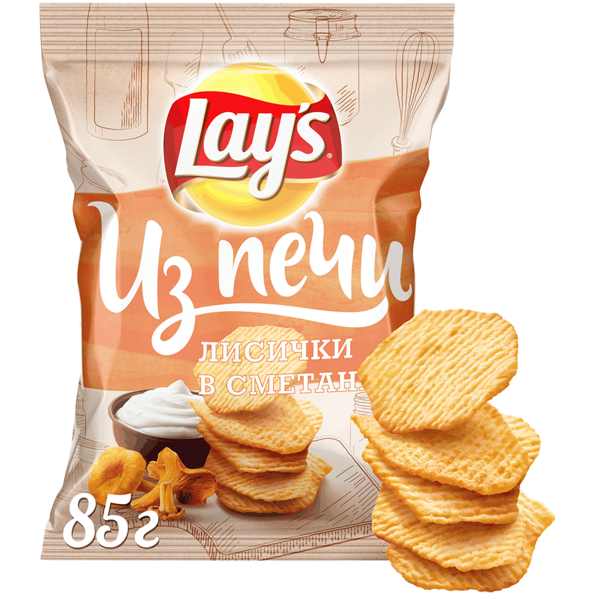 Картофельные чипсы Lay's Из Печи Лисички в сметане 85 г