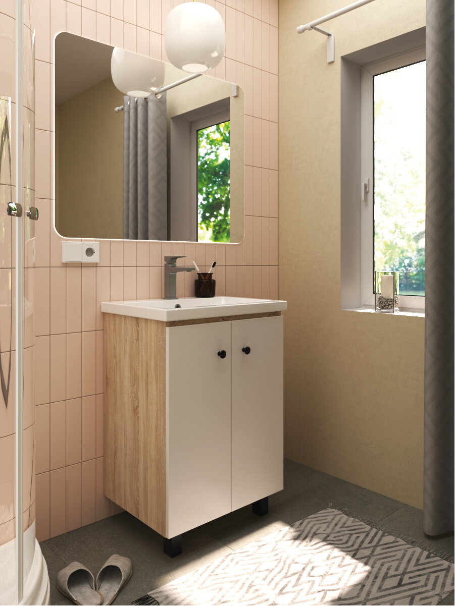 Тумба под раковину Дуб-Белый