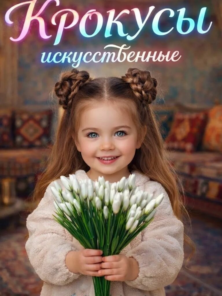 Крокусы искусственные 3шт. цветы для декора или на кладбище