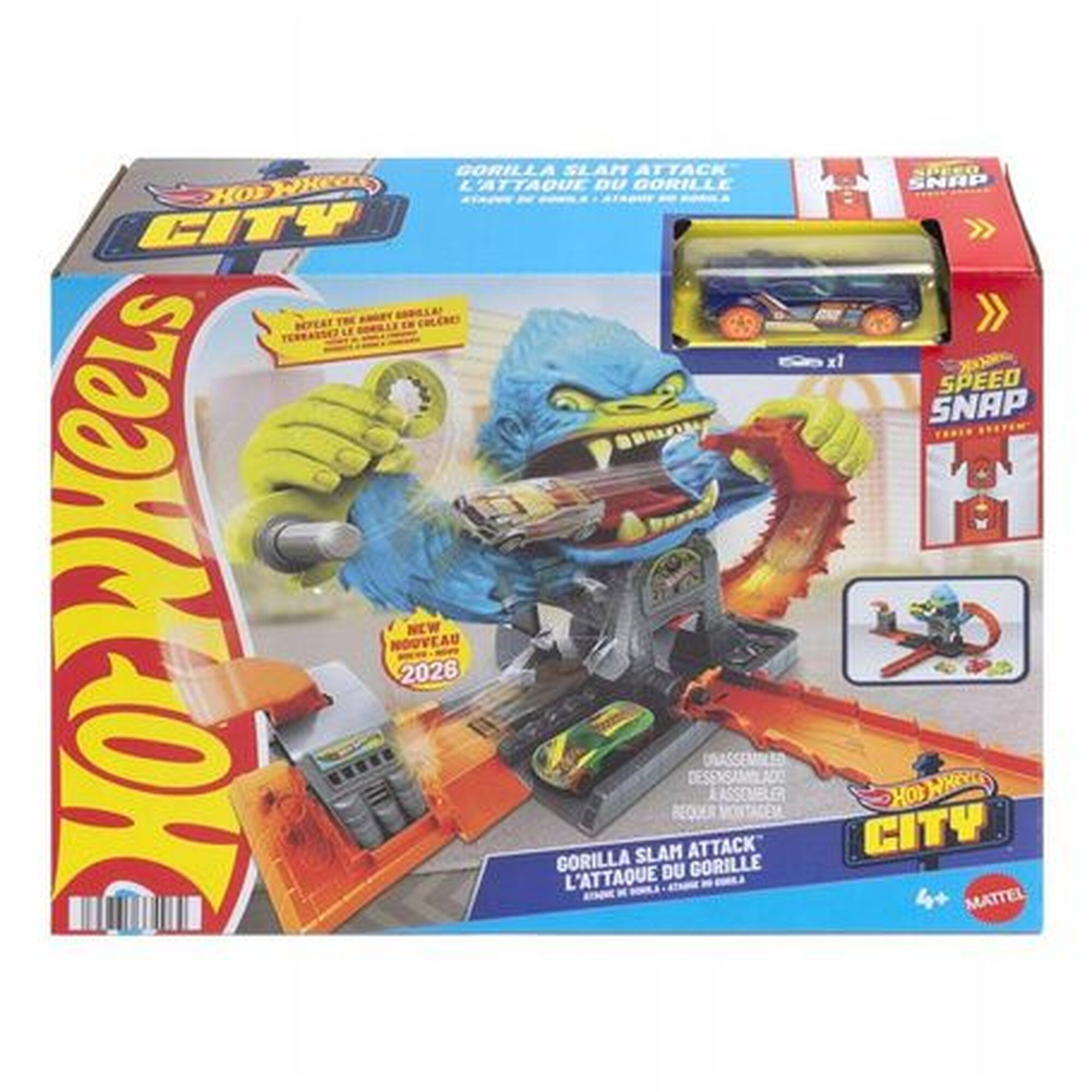 Набор Hot Wheels - CITY TRACK SET Голодная горилла + машинка, JHL92
