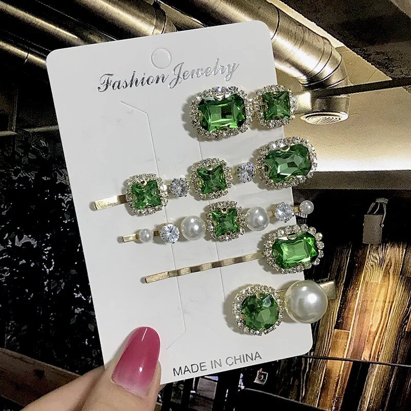 1 комплект, женские заколки для волос, головные уборы, ювелирные изделия, модные аксессуары для волос с кристаллами для девочек, роскошные заколки с жемчугом, рождественский подарок