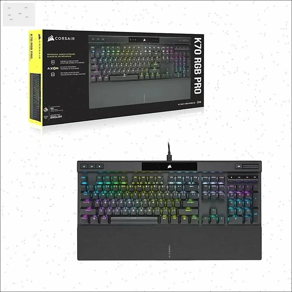 Corsair Игровая клавиатура проводная Corsair K70 RGB PRO, black-silver axis, (Cherry MX RGB Speed Silver), Английская раскладка, серебристый