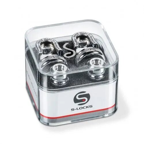 Стреплоки Schaller Security Locks Хром для бас-гитары, хром, крепление для ремня