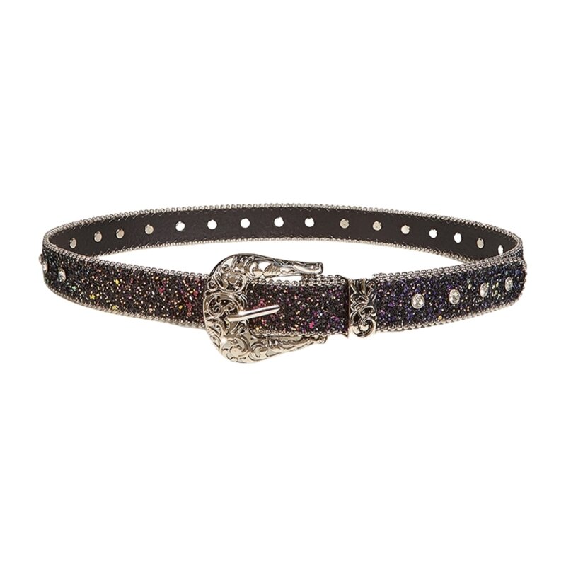 Блестящий Поясной Ремень С Блестящими Пряжками для Уличных Танцев Джинсовый Пояс Livehouse Панк Поясная Цепочка Потрясающий Блеск