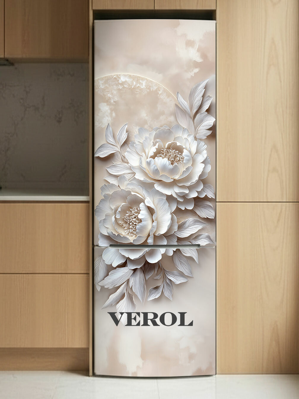 Наклейка на холодильник VEROL "Цветы", 200х65 см, для декора