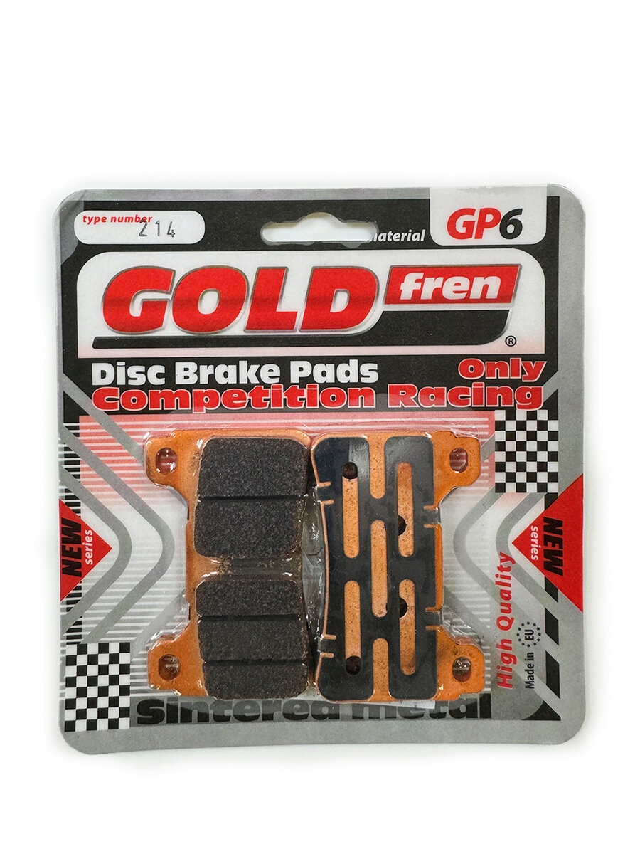 Колодки тормозные GOLDfren 214 GP6 кросс TRW MCB755, SBS 809, EBC FA 390, Ferodo FDB 2213 оригинал