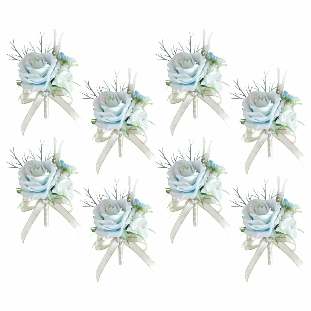8pcs Элегантный свадебный бутоньера для жениха и невесты