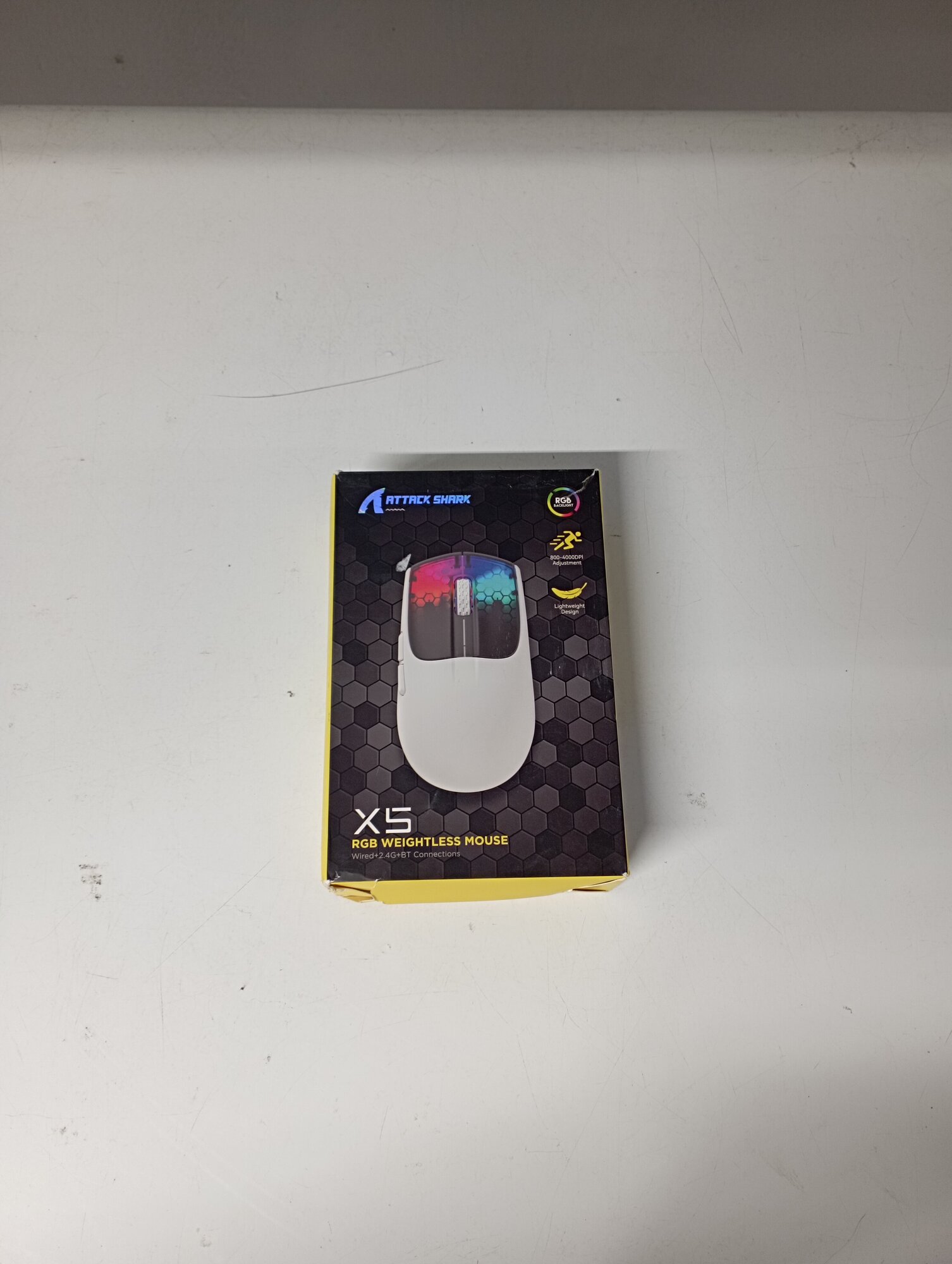 Беспроводная мышь Attack Shark X5, RGB, черная/белая