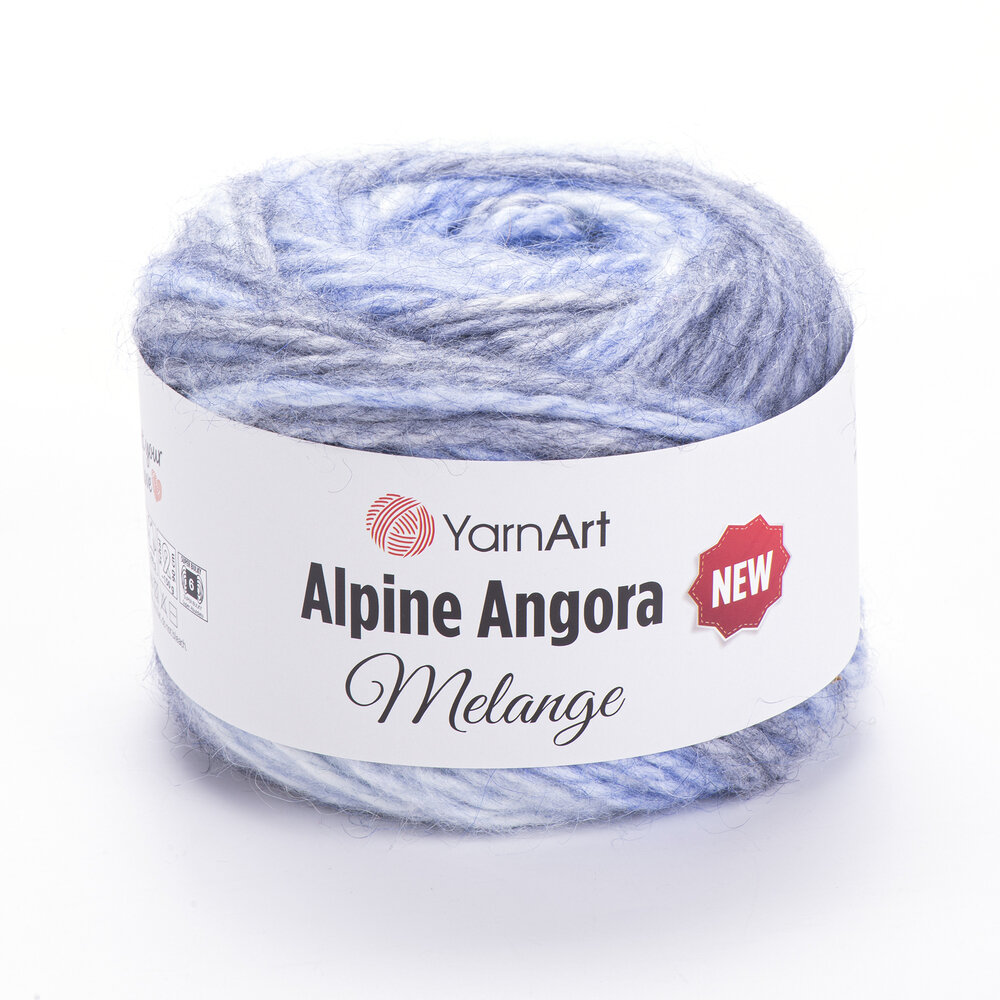 Пряжа для вязания YarnArt Alpine Angora Melange New 6401 серо-голубой 150 гр/150 м 20% шерсть, 80% акрил