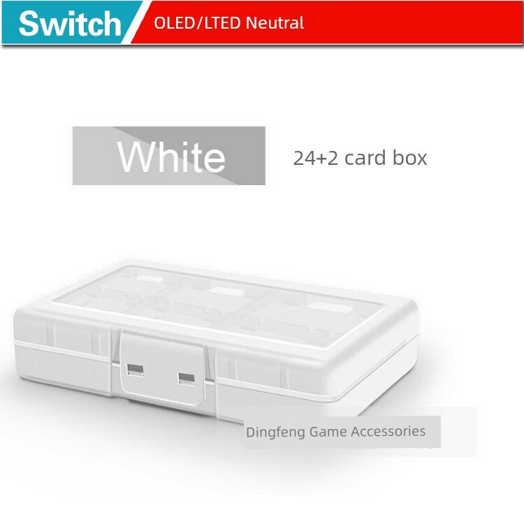 Хранитель карт Nintendo Switch OLED для 24+2 слотов, белый цвет с надежной крышкой