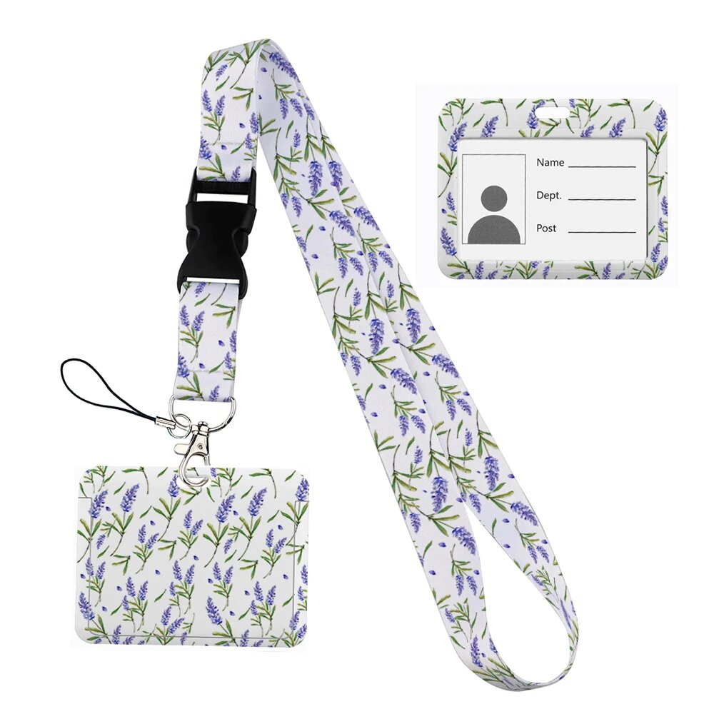 Держатель для карт с lanyard, цветочный дизайн, цвет 5