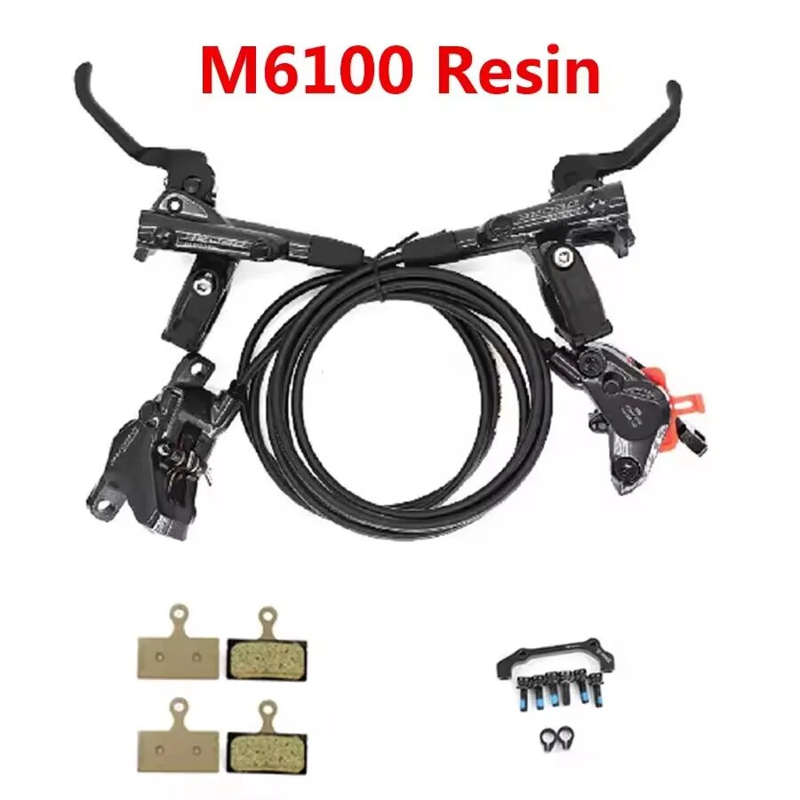 SHIMANO MT410 Гидравлические дисковые тормоза 2 поршня черные Черный, M6100 Resin