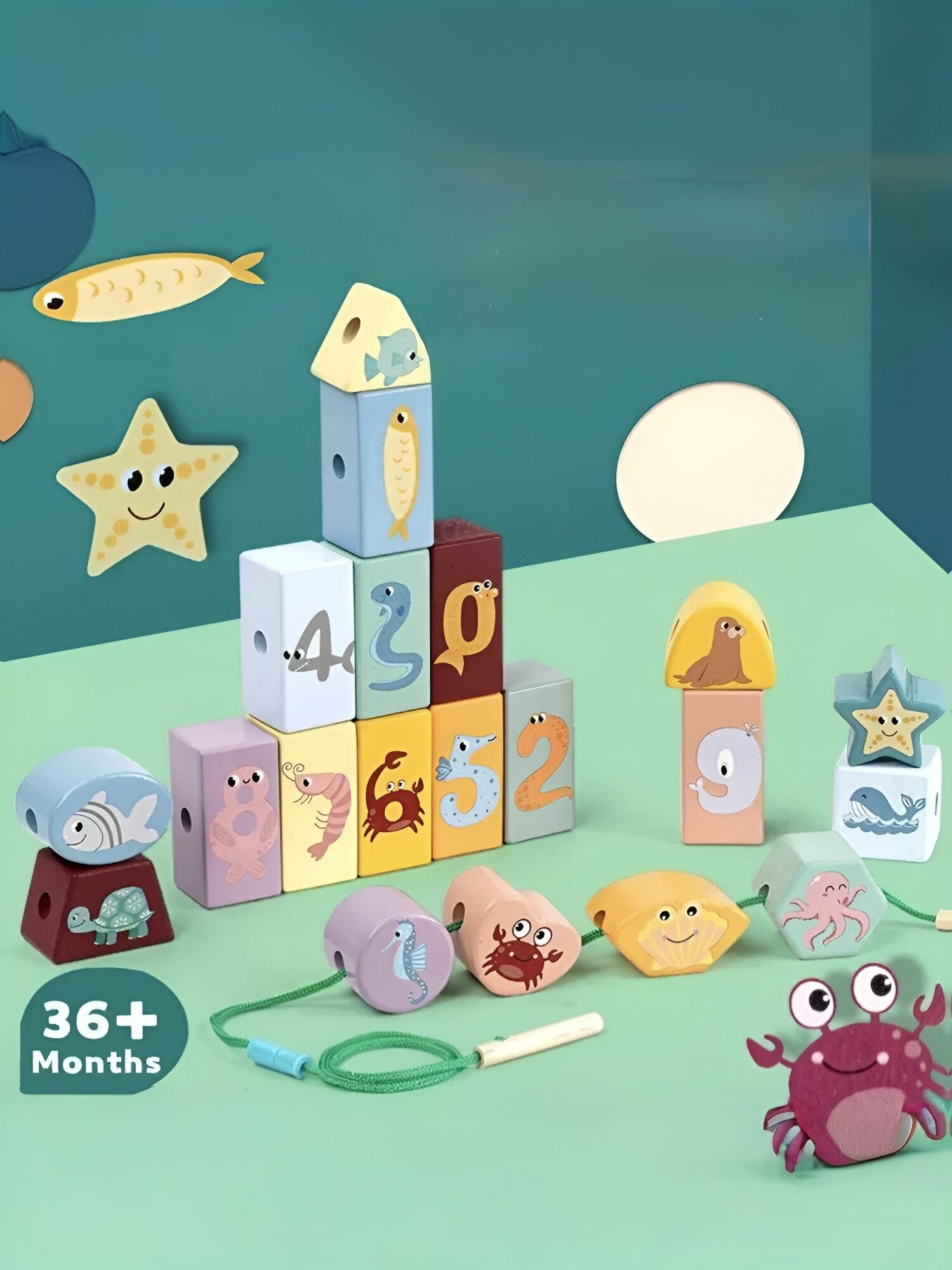 Монтессори деревянные кубики Kabi