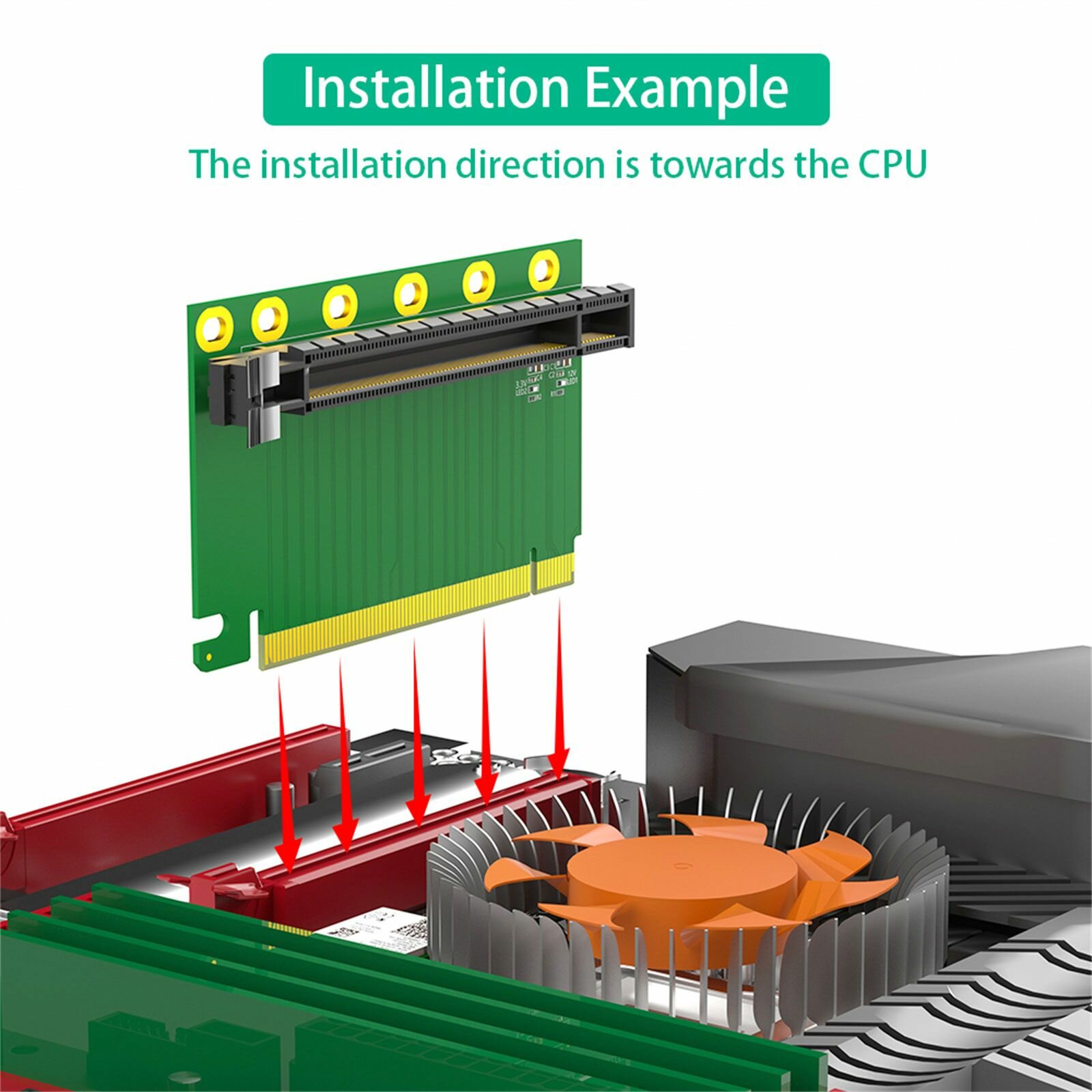 Адаптер PCI Express 16X для 1U серверов