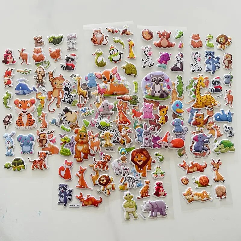 3D наклейки с животными, 10шт, цвет: Random pattern