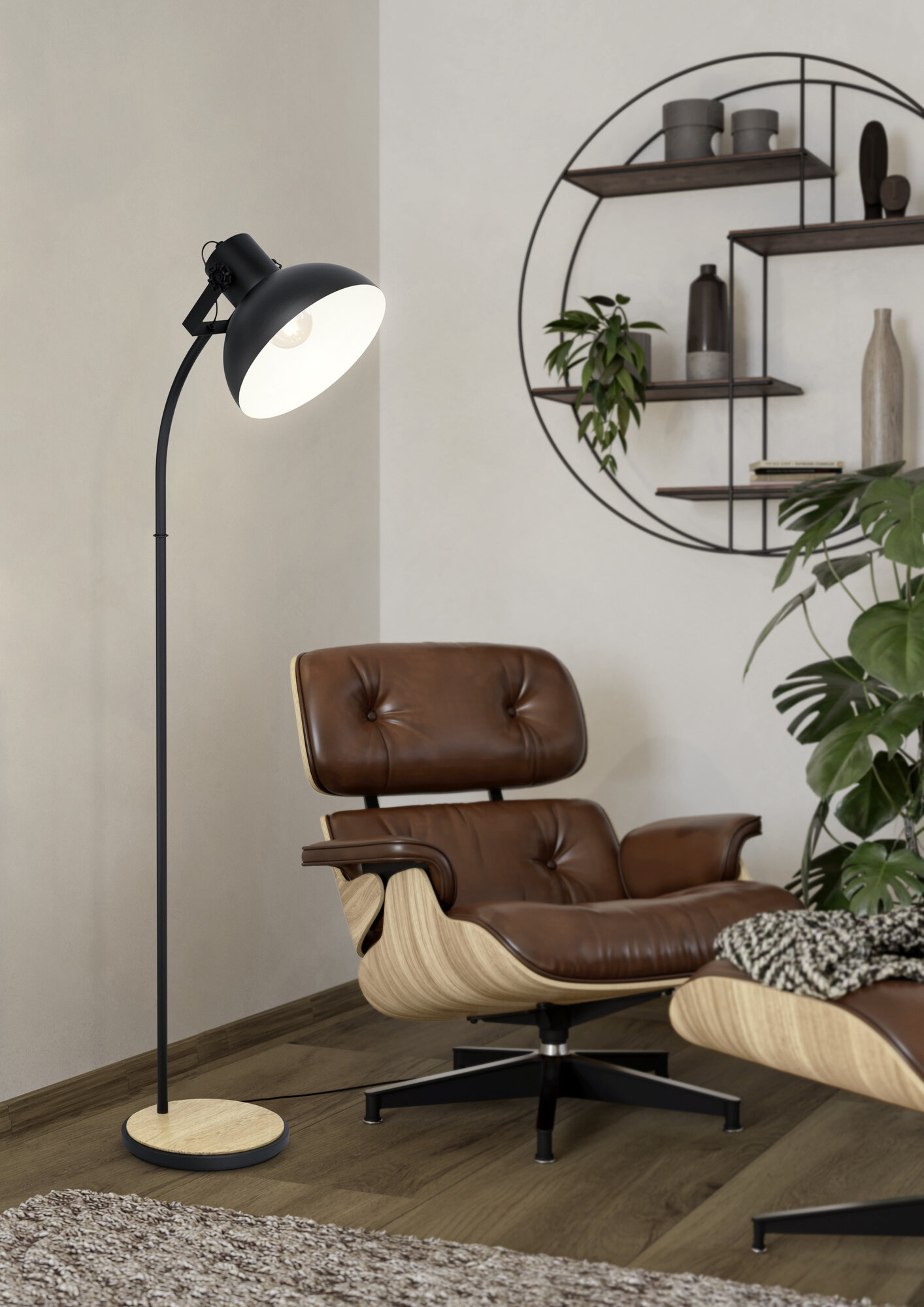 Торшер EGLO LUBENHAM 44059, с ножным выключателем, лофт, черный, E27