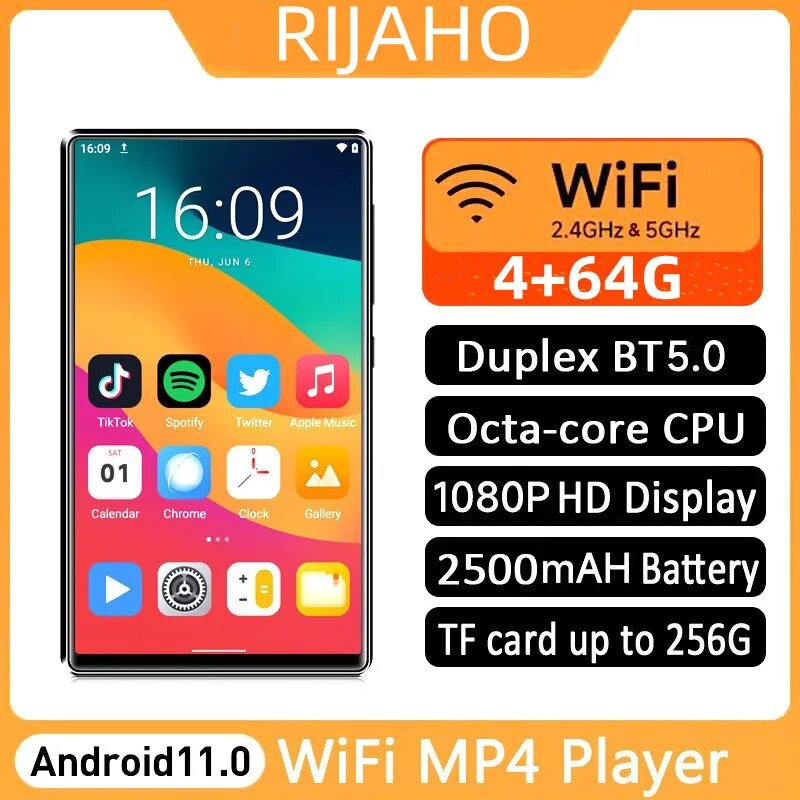 RIJAHO Android 11.0, 4+64G, Octa-core, 1080P, BT 5.0