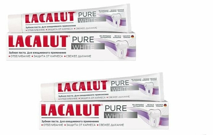 Зубная паста Лакалют pure white зубная паста, 75мл 2шт