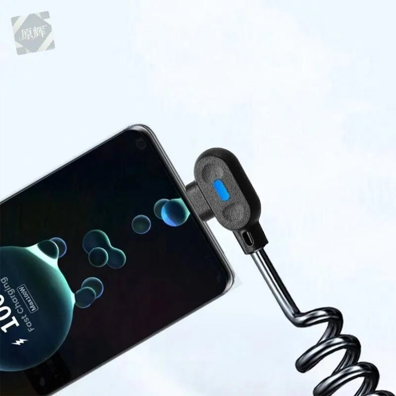 USB-концентратор Type-C кабель для зарядки, черный, 1 метр, 6 А, интерфейс Type-C — фото 1