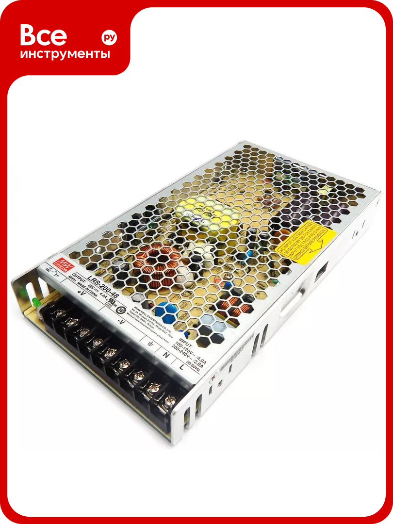 Источник питания Mean Well AC/DC LRS-200-48 T02276493 промышленный блок питания высокой эффективности