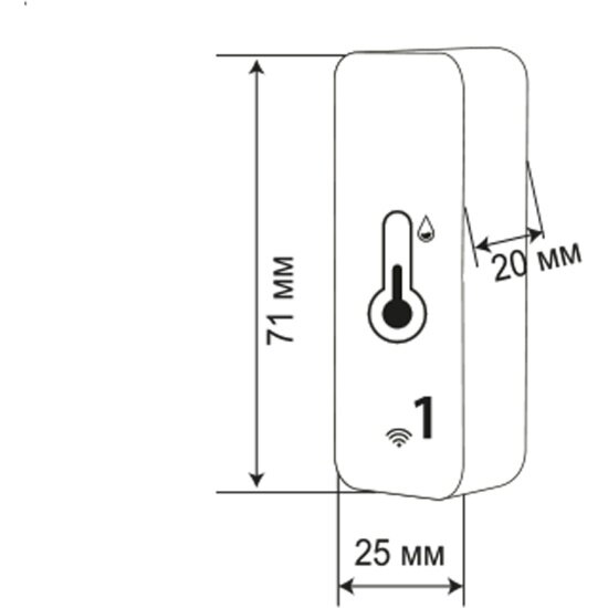 Uniel Умный ИК-датчик температуры и влажности Wi-Fi+Bluetooth USN-A500 TS/WF WHITE