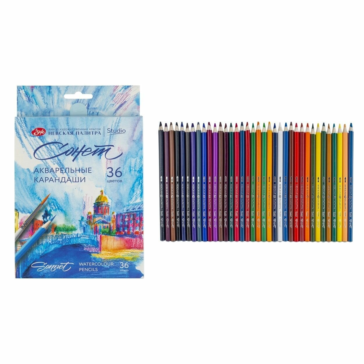 Карандаши ЗХК цветные акварельные 36 цветов Сонет (81412387)